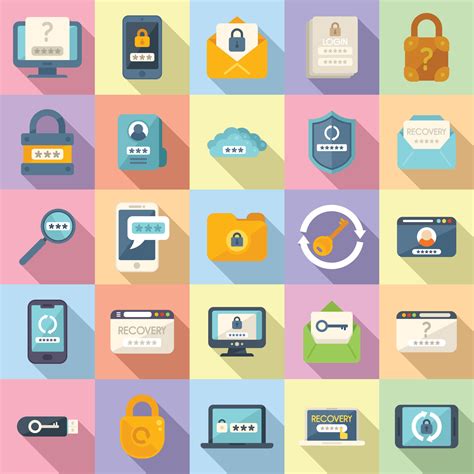 Password Recovery Icon Flat Vector Computer Lock 8820675 Vector Art At