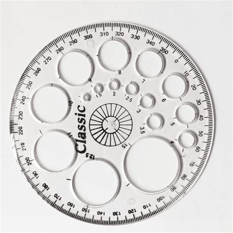 Buy Zeniso® Protractor 360 Degree Plastic Radius Template Drawing Scale Clear Circle Protractor