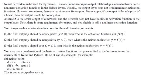 solved neural networks can be used for regression to model