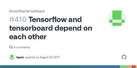 Tensorflow And Tensorboard Depend On Each Other Issue Tensorflow Tensorboard GitHub