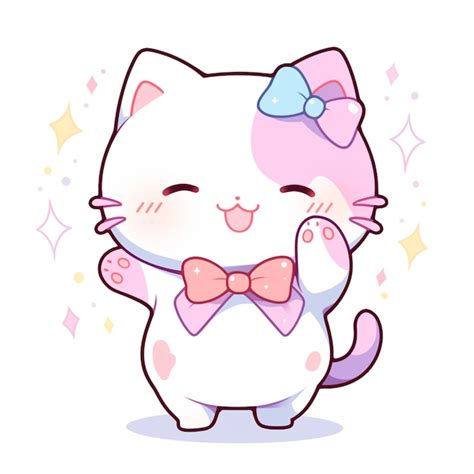 Premium Photo Cartoon Cat With Bow Tie And Bowtie Standing In Front