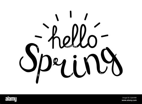 Hello Spring Hand Written Lettering Vector Illustration Stock Vector Image Art Alamy