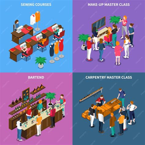 Free Vector Master Class And Courses Concept Free Vector Master Class And Courses Concept