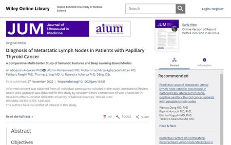 Diagnosis Of Metastatic Lymph Nodes In Patients With Papillary Thyroid Cancer A Comparative