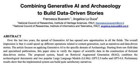 Angelica Lo Duca On Linkedin Generativeai Datastorytelling Research Conferences Archaeology