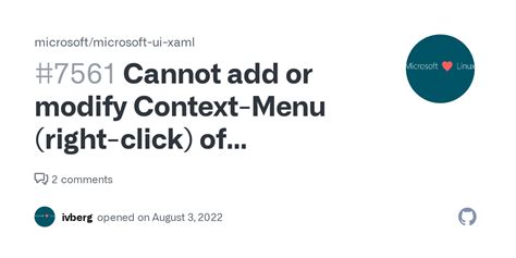 Cannot Add Or Modify Context Menu Right Click Of Richtextblock
