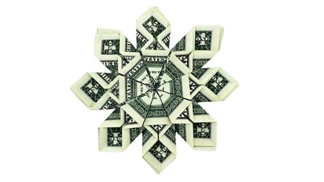 Money Origami Snowflake Tutorial Youtube