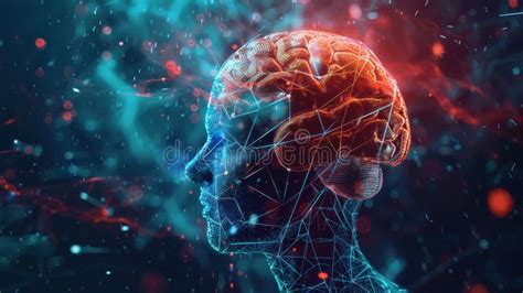 Digital Brain Illustration Showing Neural Networks And Intelligence