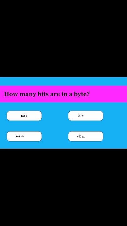 How Many Bits Are In A Bytecomputermcqscsmcqscomputernts