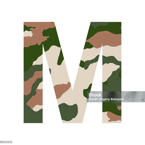 영어 알파벳 문자 M 흰색 배경에 고립 된 카키색 스타일 벡터 군사에 대한 스톡 벡터 아트 및 기타 이미지 군사 그래피티