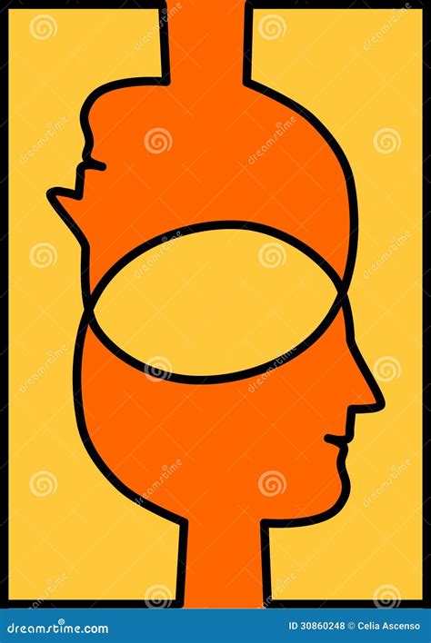 Connected Heads Sharing Ideas Stock Illustration Illustration Of