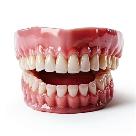 Premium Photo Illustration Realistic Prosthesis Teeth Jaw Perfect