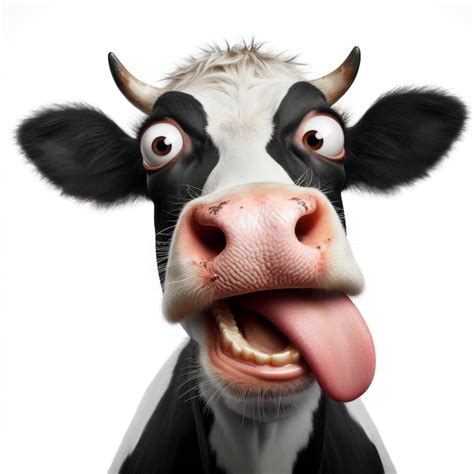Premium Photo Cow With Tongue Hanging Out And Big Bulging Eyes With