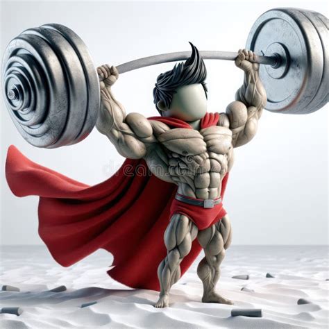 Muscular Man Superhero Character In Red And Blue Suit In Different Pose