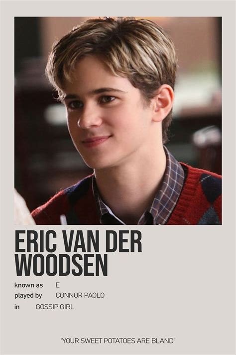 Eric Van Der Woodsen Minimalist Character Polaroid Poster In 2024