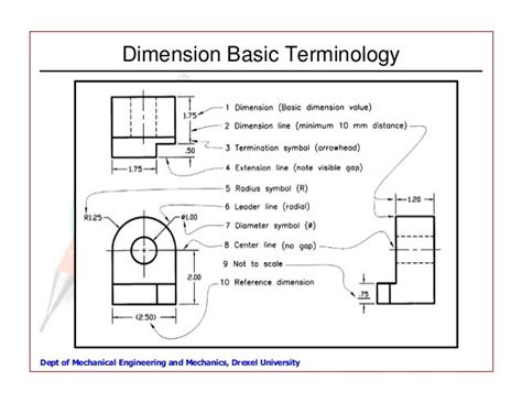 Dimensions In Engineering Drawings