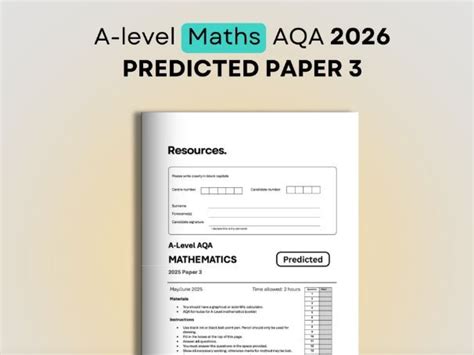 A Level Maths Aqa Expertly Predicted Papers For 2026 Teaching Resources