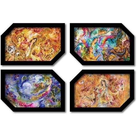 خرید و قیمت تابلو مدل نقاشی های استاد فرشچیان طرح آفرینش مجموعه 4 عددی