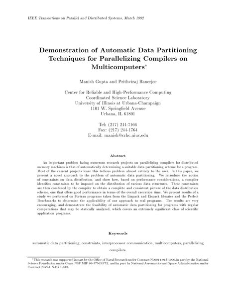 PDF Demonstration Of Automatic Data Partitioning Techniques For