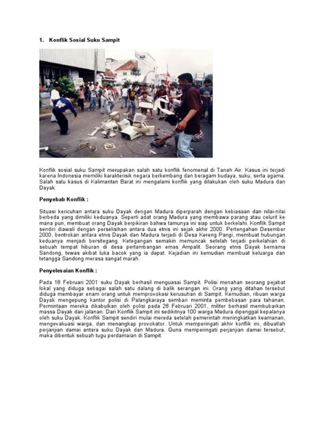 Konflik Sosial Suku Sampit Pdf