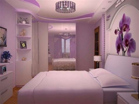 Purple Bedroom with White Furniture