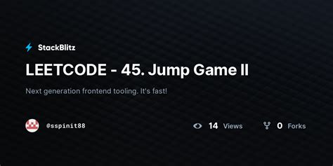 Leetcode 45 Jump Game Ii Stackblitz