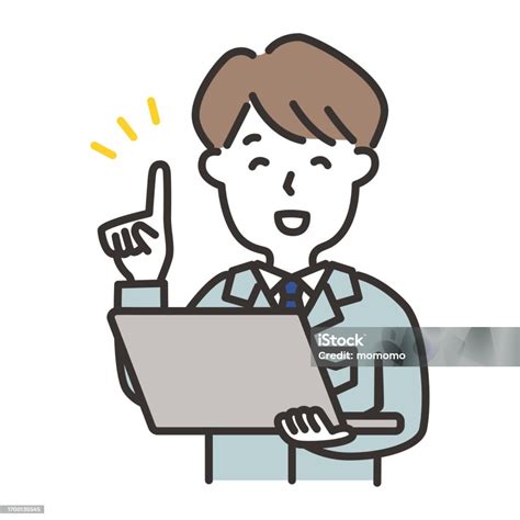 작업복과 넥타이를 매고 컴퓨터를 들고 지시를 내리는 남자의 삽화 건설 산업에 대한 스톡 벡터 아트 및 기타 이미지 건설 산업