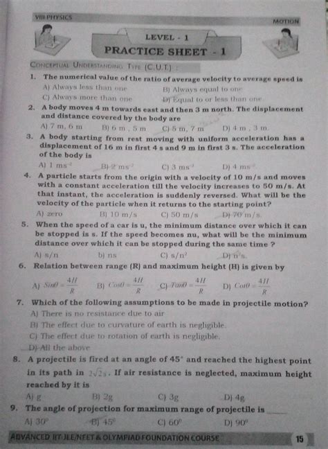 The Angle Of Projection For Maximum Range Of Projectile Is Filo