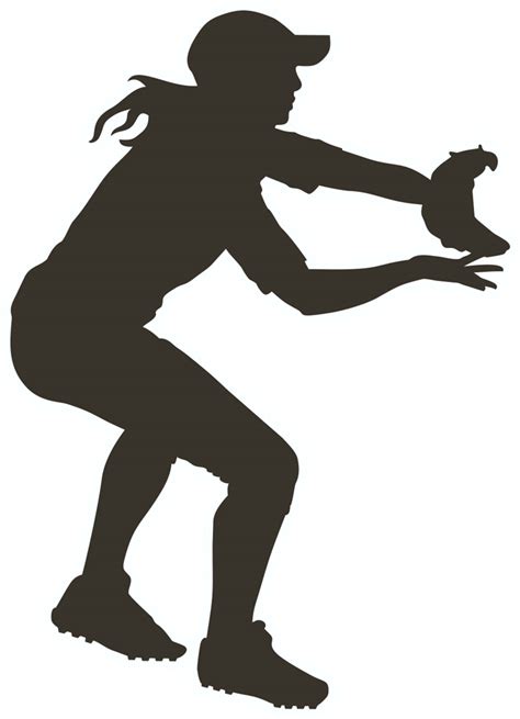 Girl Softball Player Silhouette Clipart Clipartfest Softball The Best