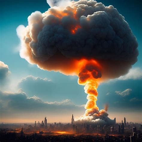 Premium Ai Image A Nuclear Atomic Bomb Explosions In The Futuristic
