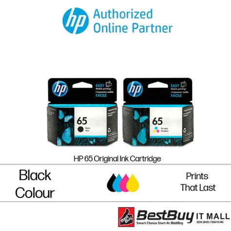 HP 65 Black Tri Color Original Ink Cartridge Lazada