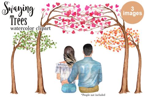 Watercolor Swaying Trees Graphic By Printablehenry Outlet · Creative