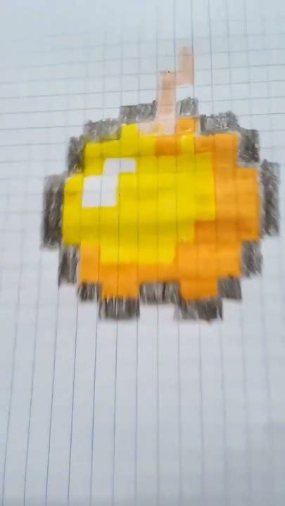 нарисовано золотое яблоко из майнкрафт Youtube