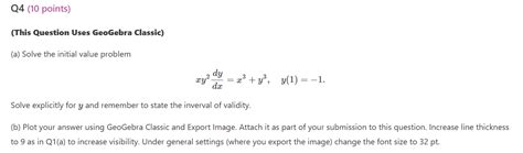 Solved Q Points This Question Uses Geogebra Chegg