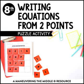 Writing Linear Equations Activity By Maneuvering The Middle TpT