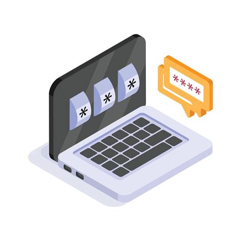 Encrypted Laptop Login Screen Symbolizing Secure User Authentication 51662086 Vector Art At