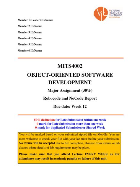 Mits4002 Major Assignment 2023s3 Pdf Class Computer Programming Object Oriented