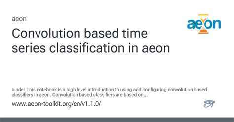 Convolution Based Time Series Classification In Aeon Aeon 1 1 0 Documentation