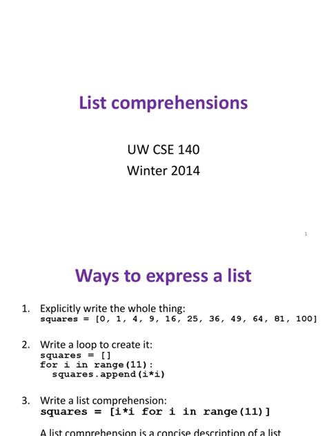 22 list comprehensions pdf computer programming areas of computer