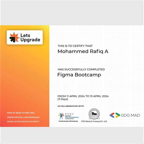 Mohammed Rafiq On Linkedin Hi Connections I Have Successfully Completed 3 Days Figma Bootcamp