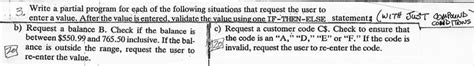 Solved 3 Write A Partial Program For Each Of The Following