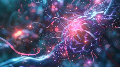 A Stunning 3d Illustration Of A Brain With Vibrant Colors And Neural