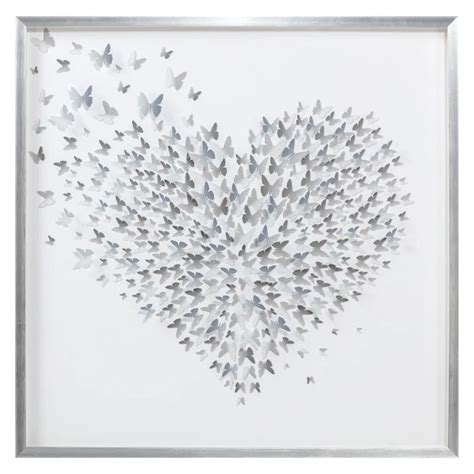 Laila Ali Framed Heart Of Butterflies Canvas 30 At Home Wall