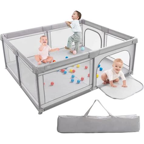 DREAMADE Parc Bébé en Tissu Oxford Clôture de Jeu avec Protection d