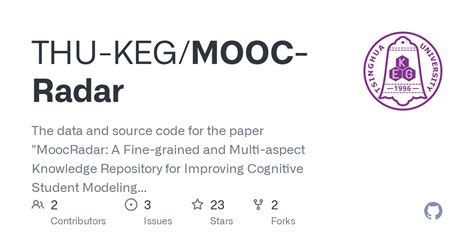 Github Thu Keg Mooc Radar The Data And Source Code For The Paper
