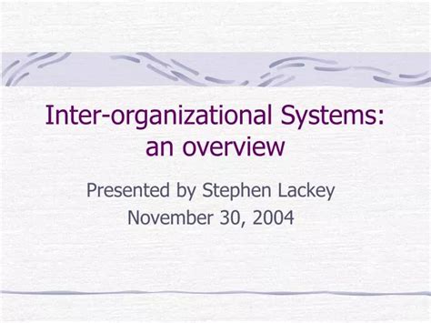 Ppt Inter Organizational Systems An Overview Powerpoint Presentation