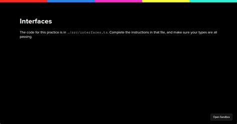 Practice Interfaces Codesandbox