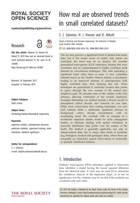 pdf how real are observed trends in small correlated datasets