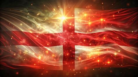 Glowing England National Flag Premium Ai Generated Image