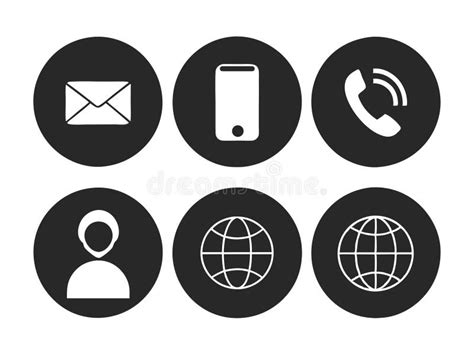 Minimal Contact Us Web Icon Set For Navigation Stock Vector